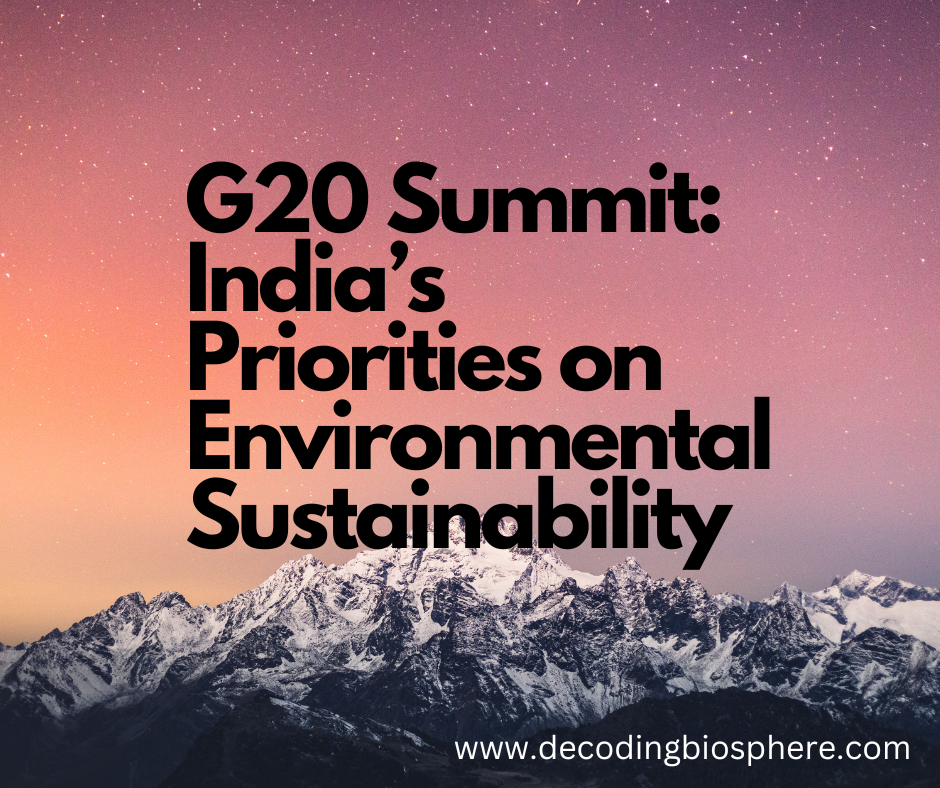 G20 Summit: India’s Priorities on Environmental Sustainability ...