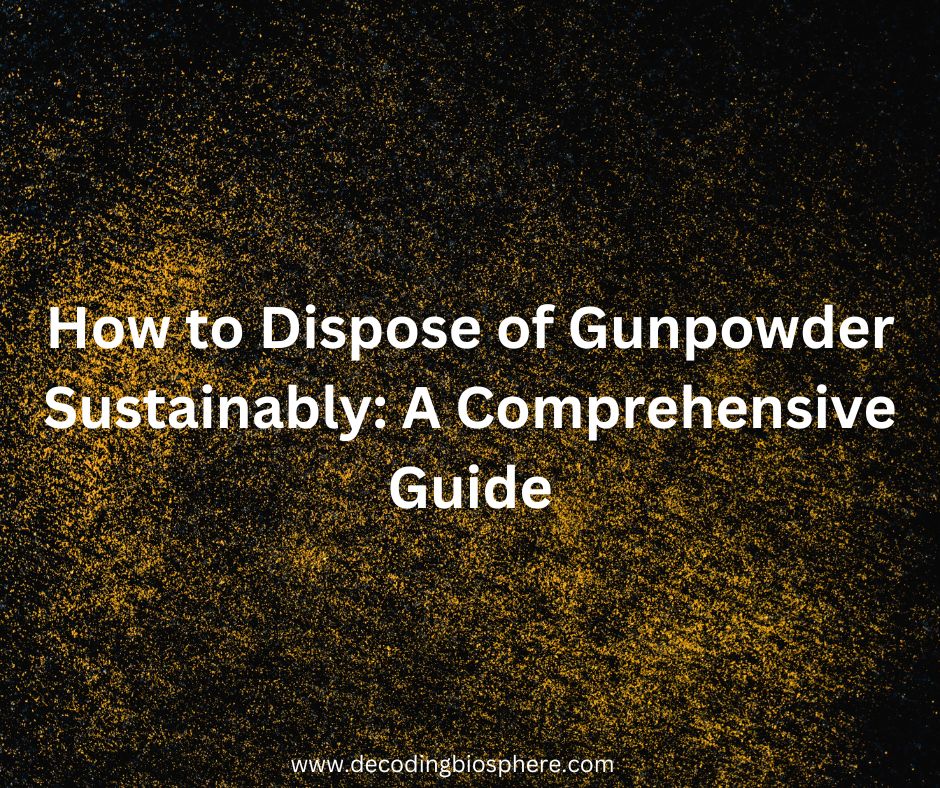 How to Dispose of Gunpowder Sustainably: A Comprehensive Guide ...